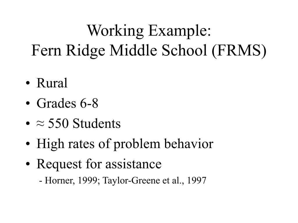 PPT - Working Example: Fern Ridge Middle School (FRMS) PowerPoint ...