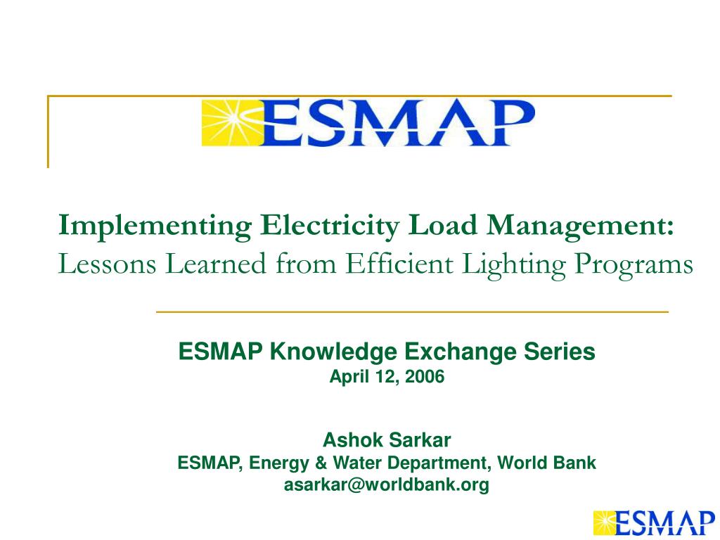 PPT - Implementing Electricity Load Management: Lessons Learned from Efficient Lighting Programs ...