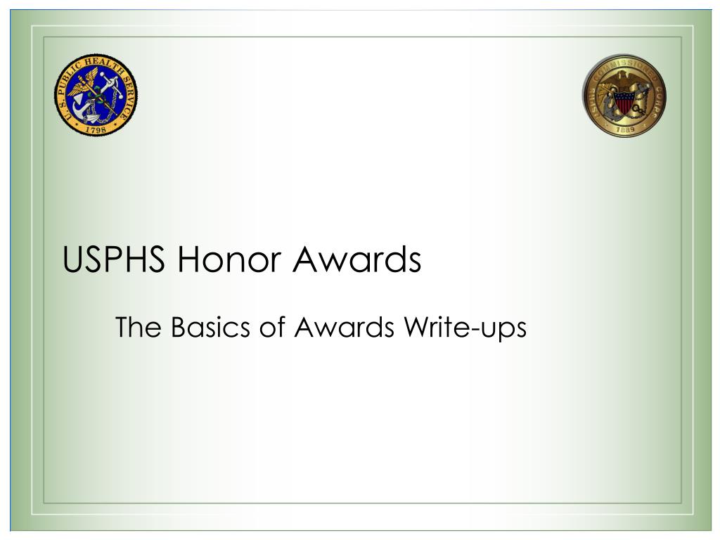 PPT - USPHS Honor Awards PowerPoint Presentation, free download - ID:935206