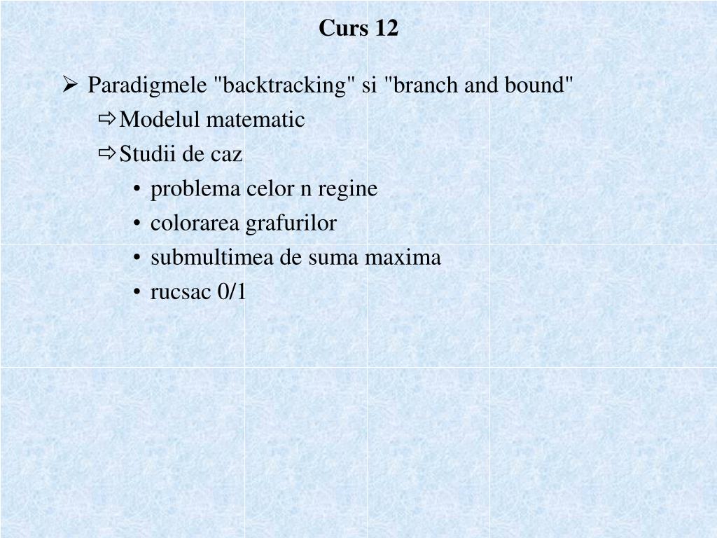 PPT - Curs 12 PowerPoint Presentation, free download - ID:937010