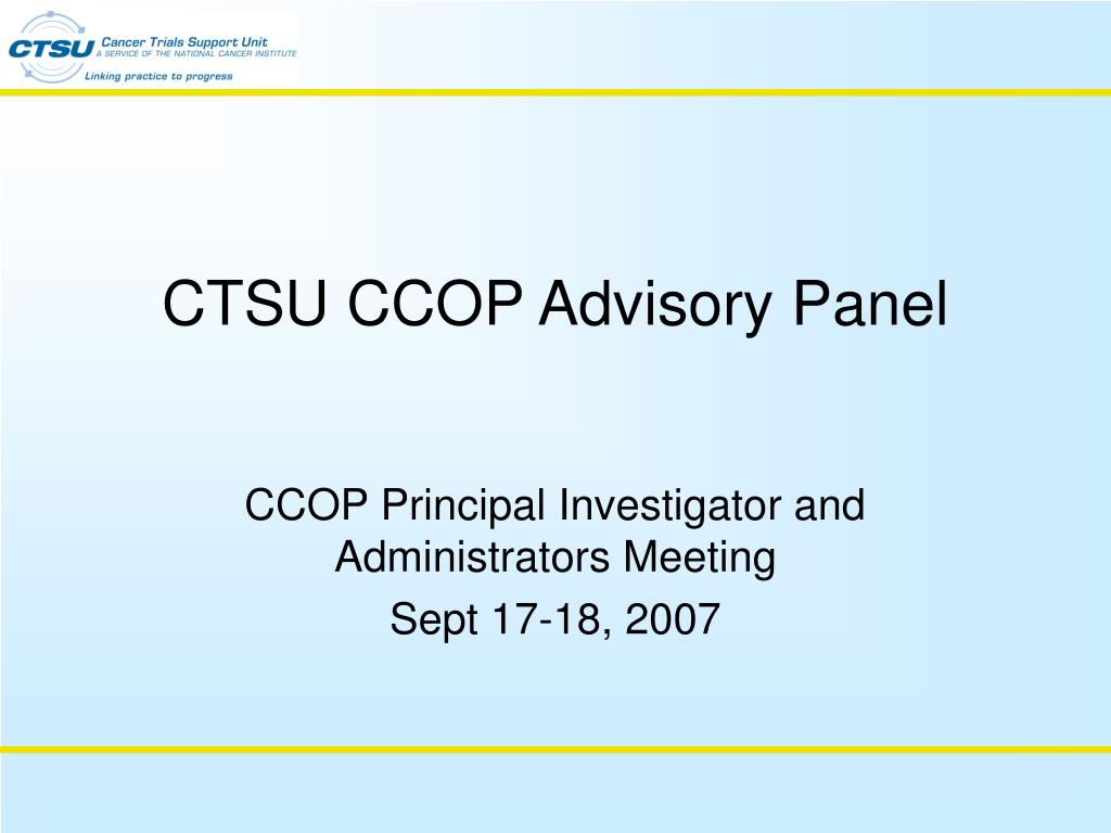 PPT - CTSU CCOP Advisory Panel PowerPoint Presentation, free download ...
