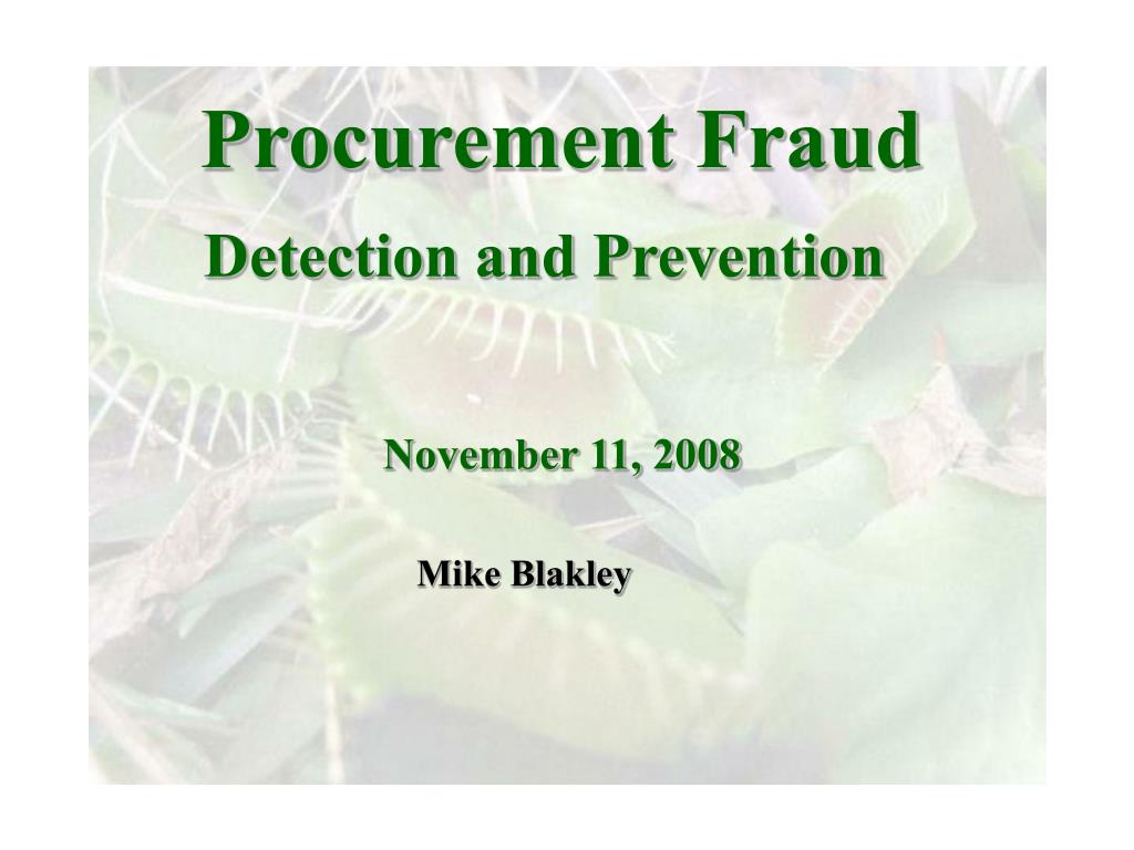 PPT - Procurement Fraud PowerPoint Presentation, free download - ID:942189