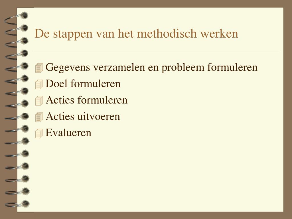 PPT - De stappen van het methodisch werken PowerPoint Presentation ...