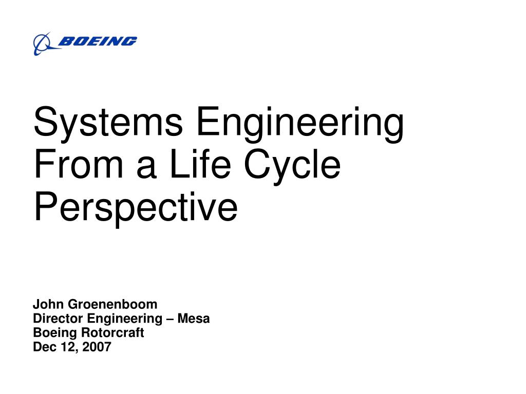 PPT - Systems Engineering From a Life Cycle Perspective PowerPoint ...