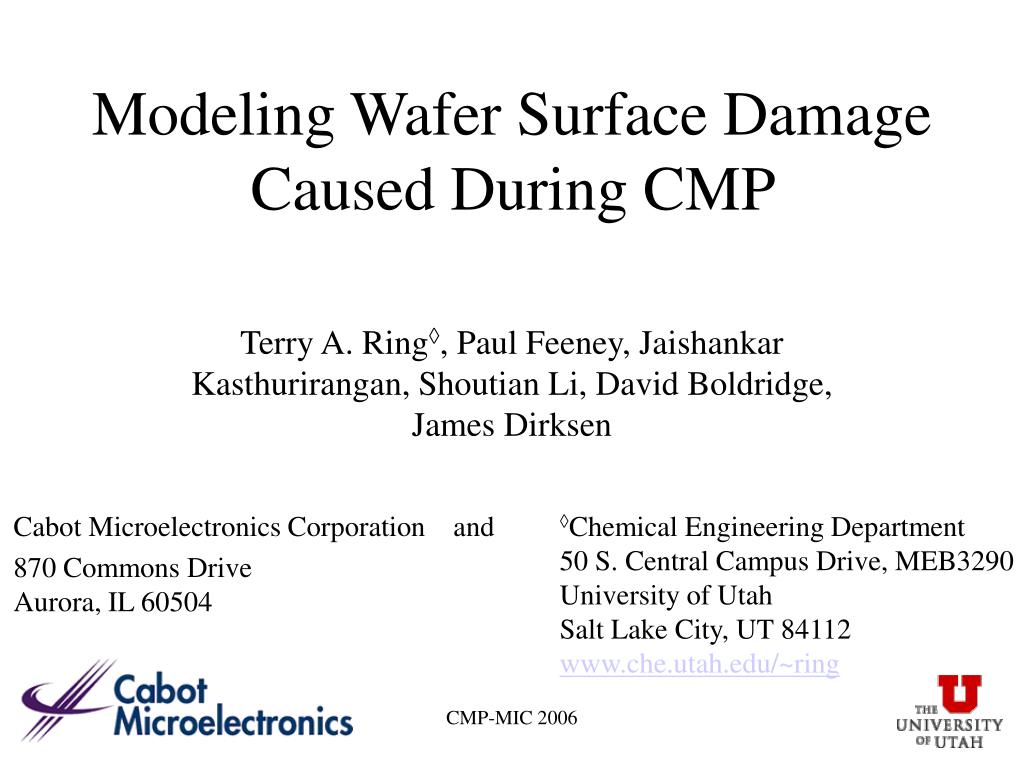 PPT - Modeling Wafer Surface Damage Caused During CMP PowerPoint ...