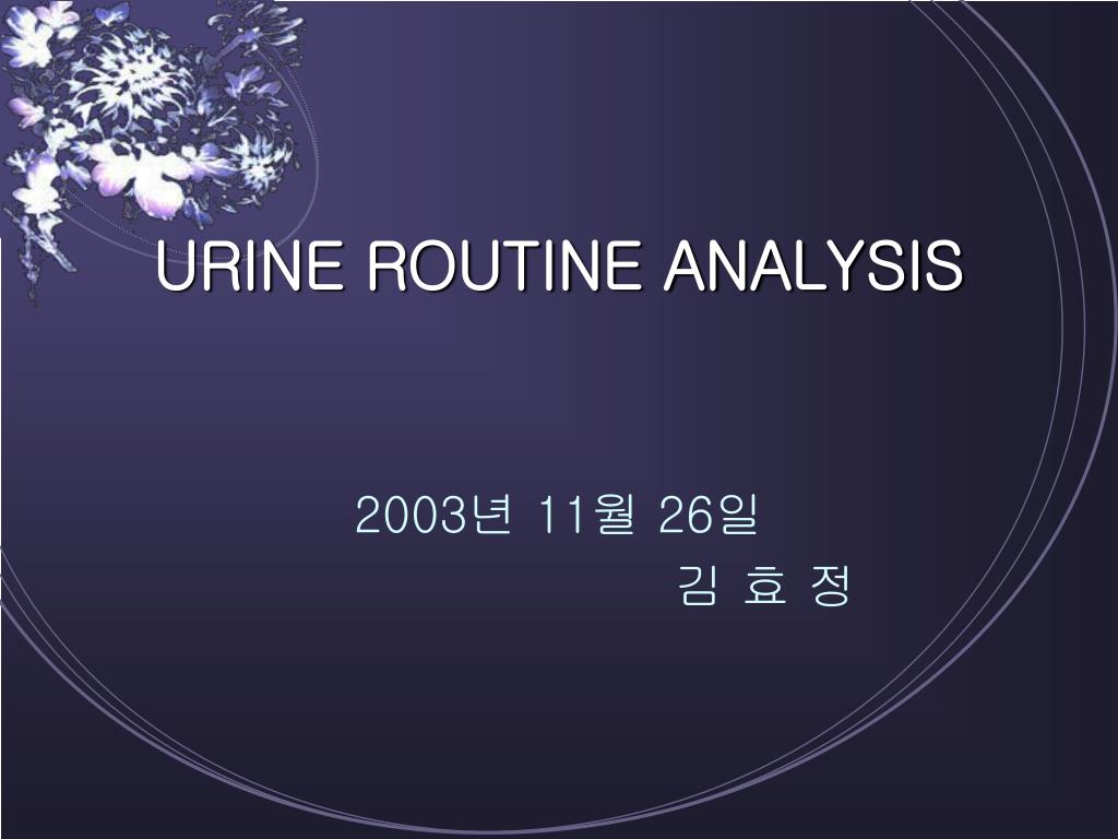 PPT - URINE ROUTINE ANALYSIS PowerPoint Presentation, free download ...