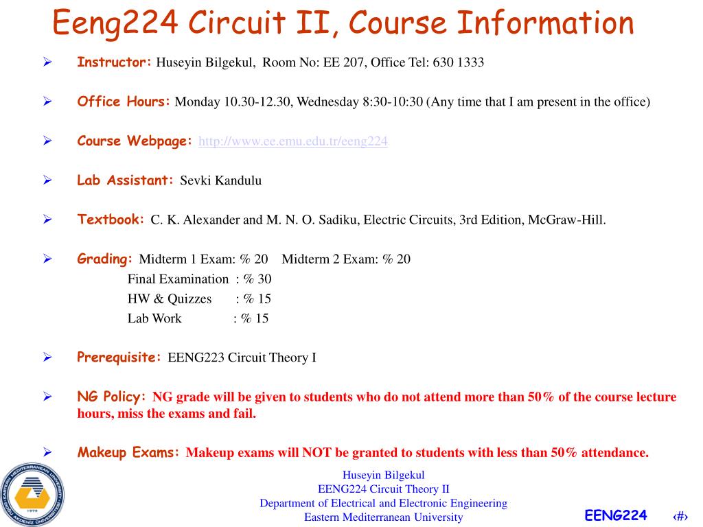 PPT - Eeng224 Circuit II, Course Information PowerPoint Presentation ...