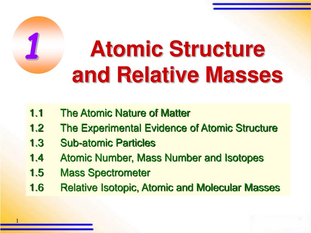 PPT - Atomic Structure and Relative Masses PowerPoint Presentation ...
