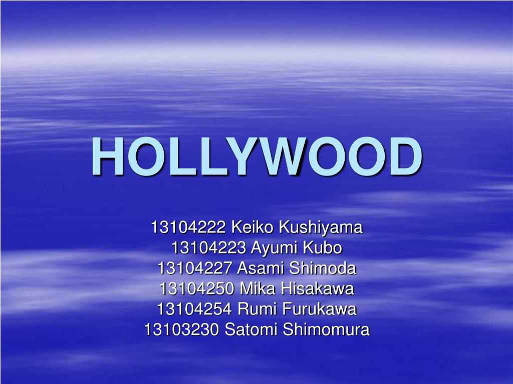PPT - HOLLYWOOD PowerPoint Presentation, free download - ID:968776
