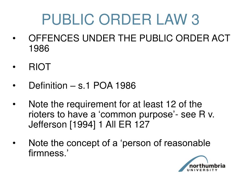 PPT - Public Order Offences: Definitions and Legal Cases PowerPoint ...