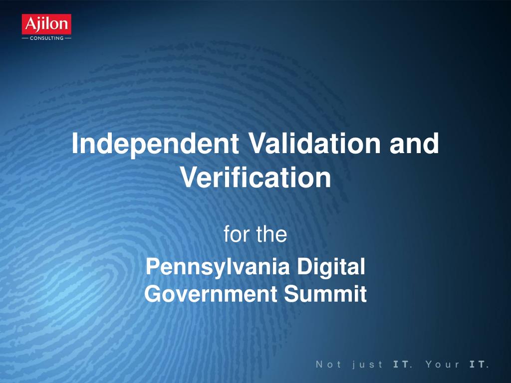 PPT - Independent Validation and Verification PowerPoint Presentation ...