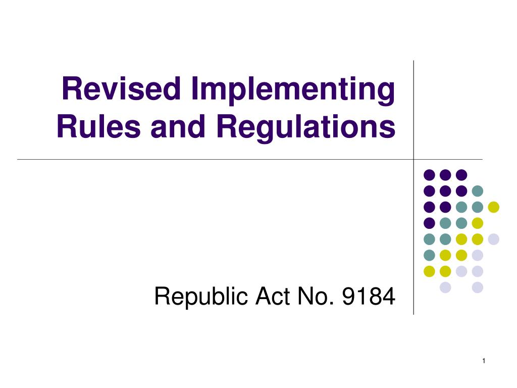 PPT - Revised Implementing Rules and Regulations PowerPoint Presentation - ID:977667