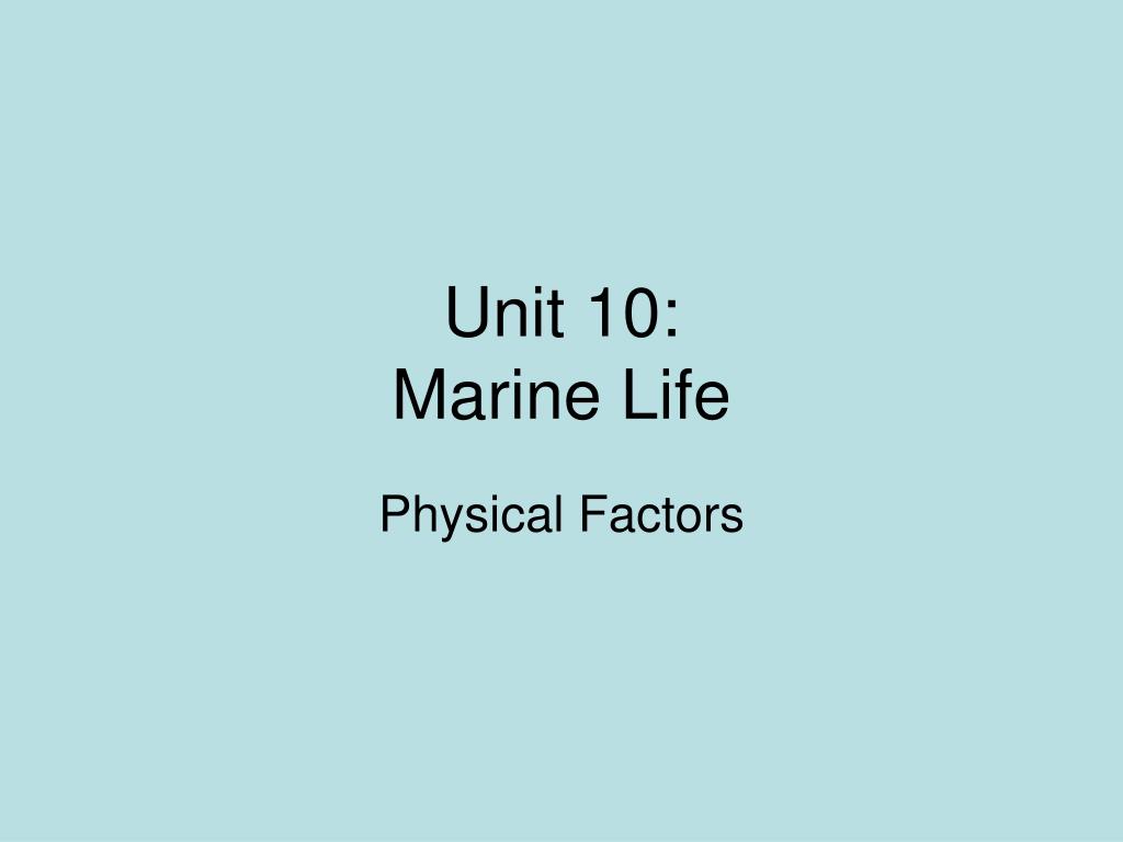 PPT - Unit 10: Marine Life PowerPoint Presentation, free download - ID ...