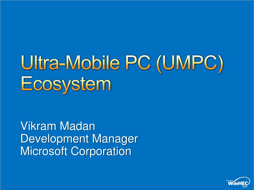 PPT - Ultra-Mobile PC (UMPC) Ecosystem PowerPoint Presentation, free ...
