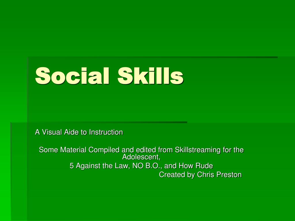PPT - Social Skills PowerPoint Presentation, free download - ID:982515