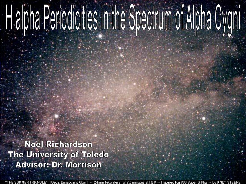PPT - H alpha Periodicities in the Spectrum of Alpha Cygni PowerPoint ...