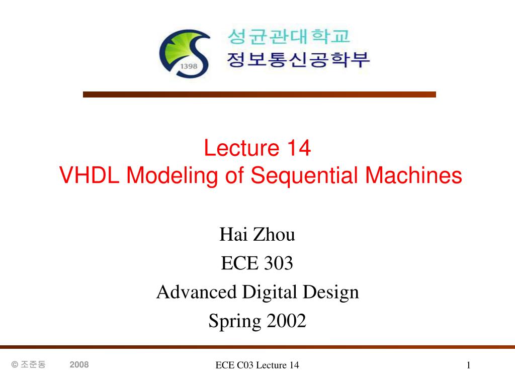 Ppt Lecture 14 Vhdl Modeling Of Sequential Machines Powerpoint 3036