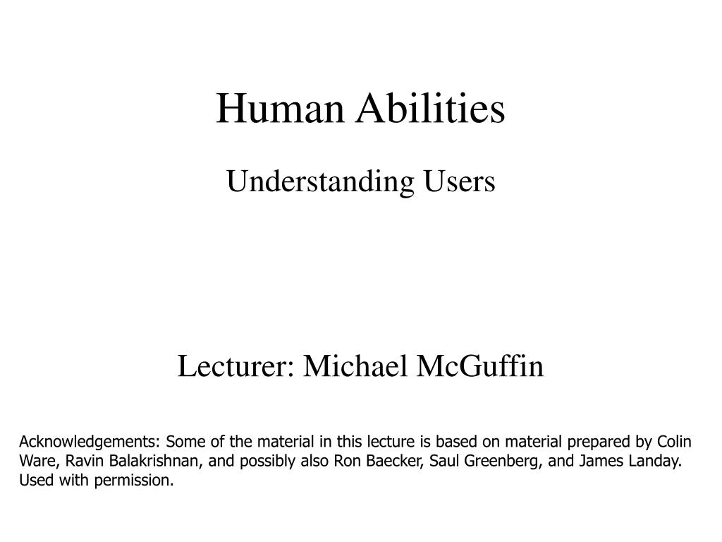 PPT - Human Abilities PowerPoint Presentation, free download - ID:983594