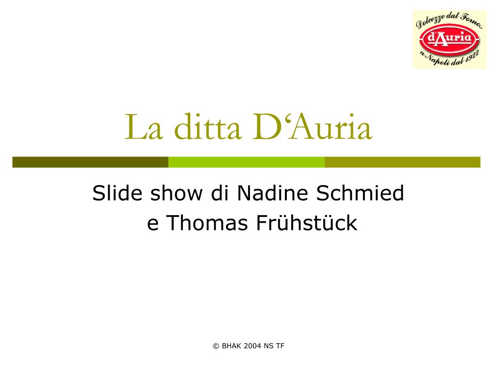 PPT - La ditta D‘Auria PowerPoint Presentation, free download - ID:984238