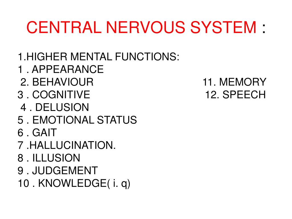 PPT - CENTRAL NERVOUS SYSTEM : PowerPoint Presentation, free download ...
