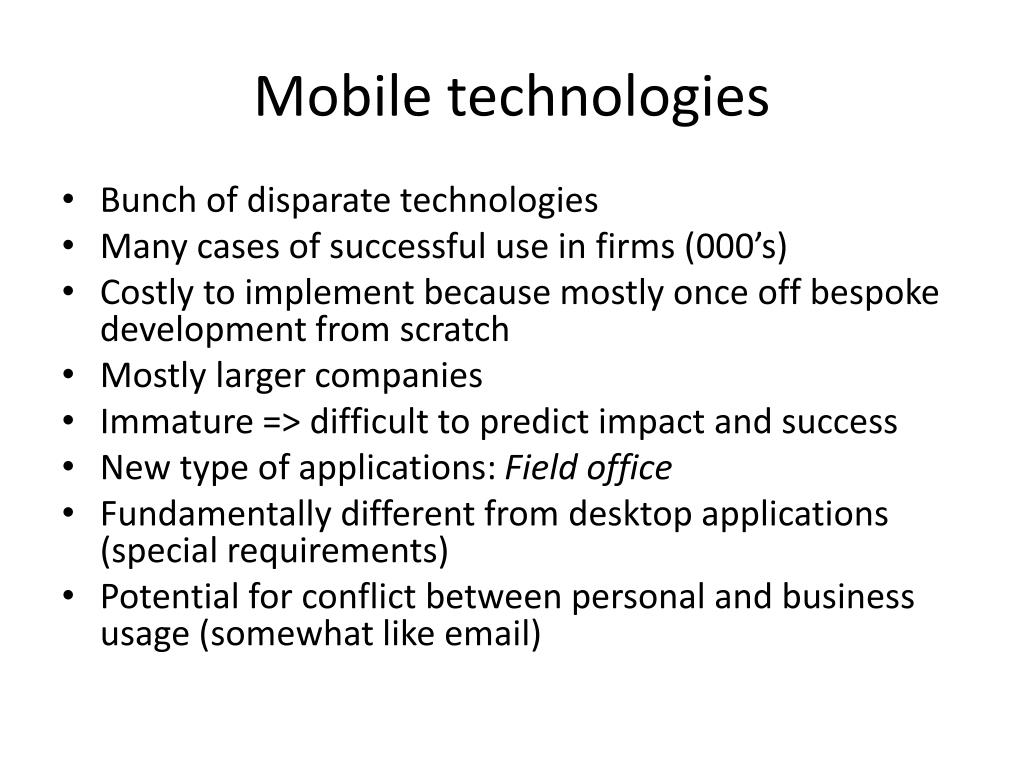 PPT - Mobile technologies PowerPoint Presentation, free download - ID ...