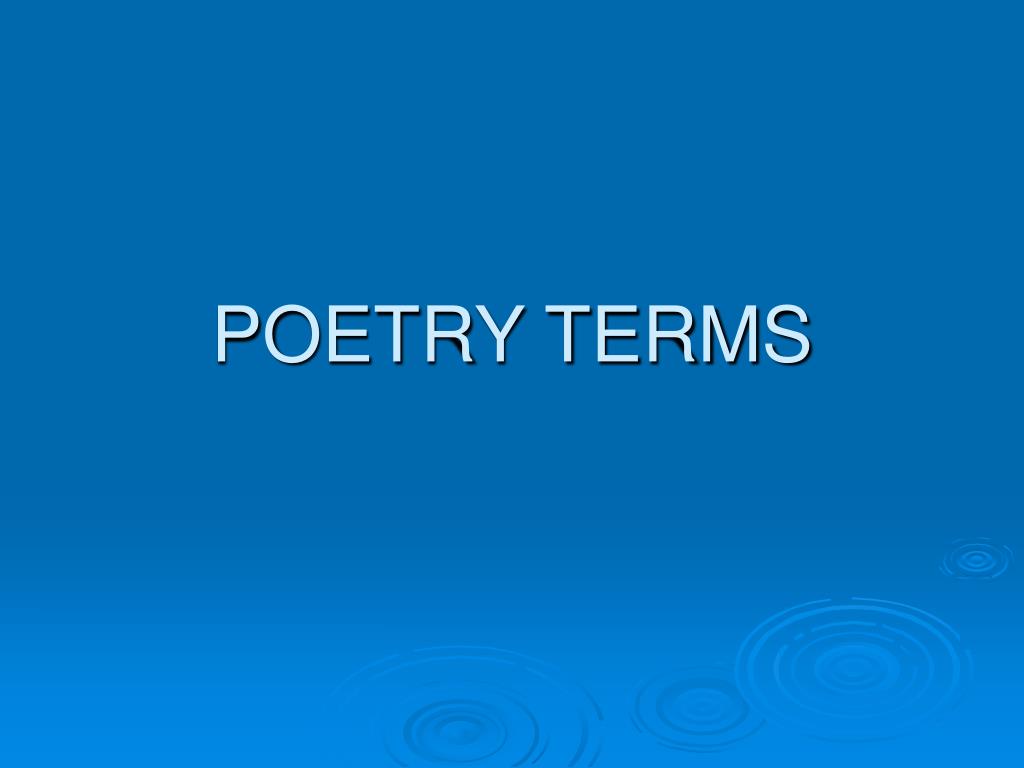 PPT - POETRY TERMS PowerPoint Presentation, free download - ID:988723