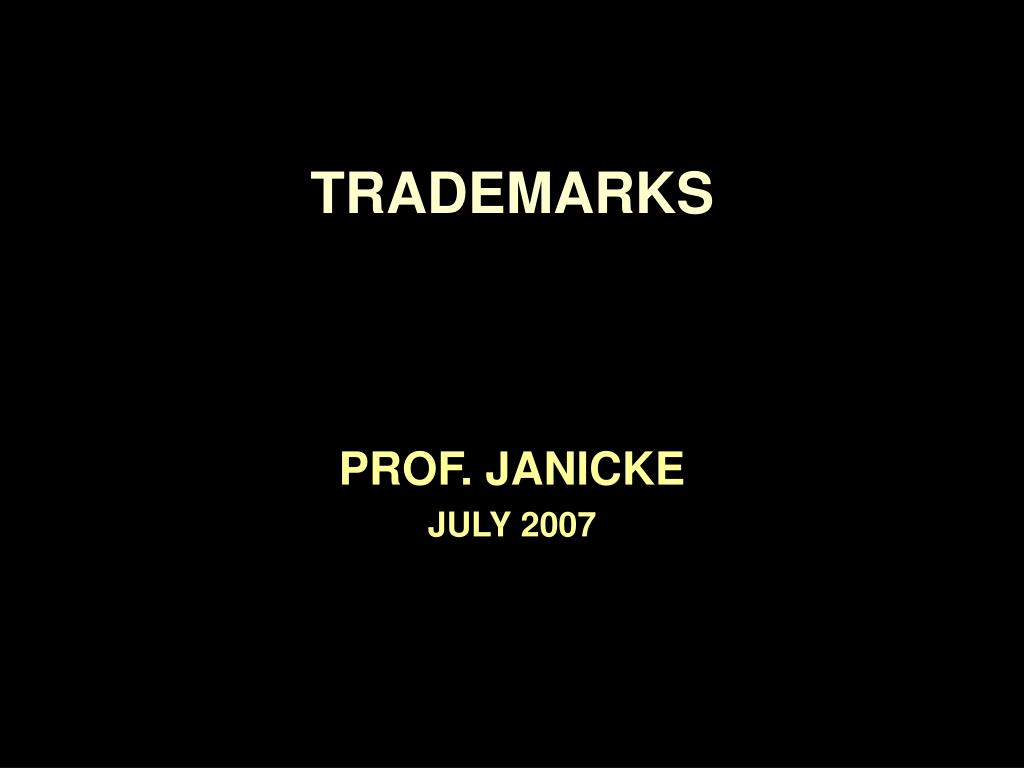 PPT - TRADEMARKS PowerPoint Presentation, free download - ID:996197