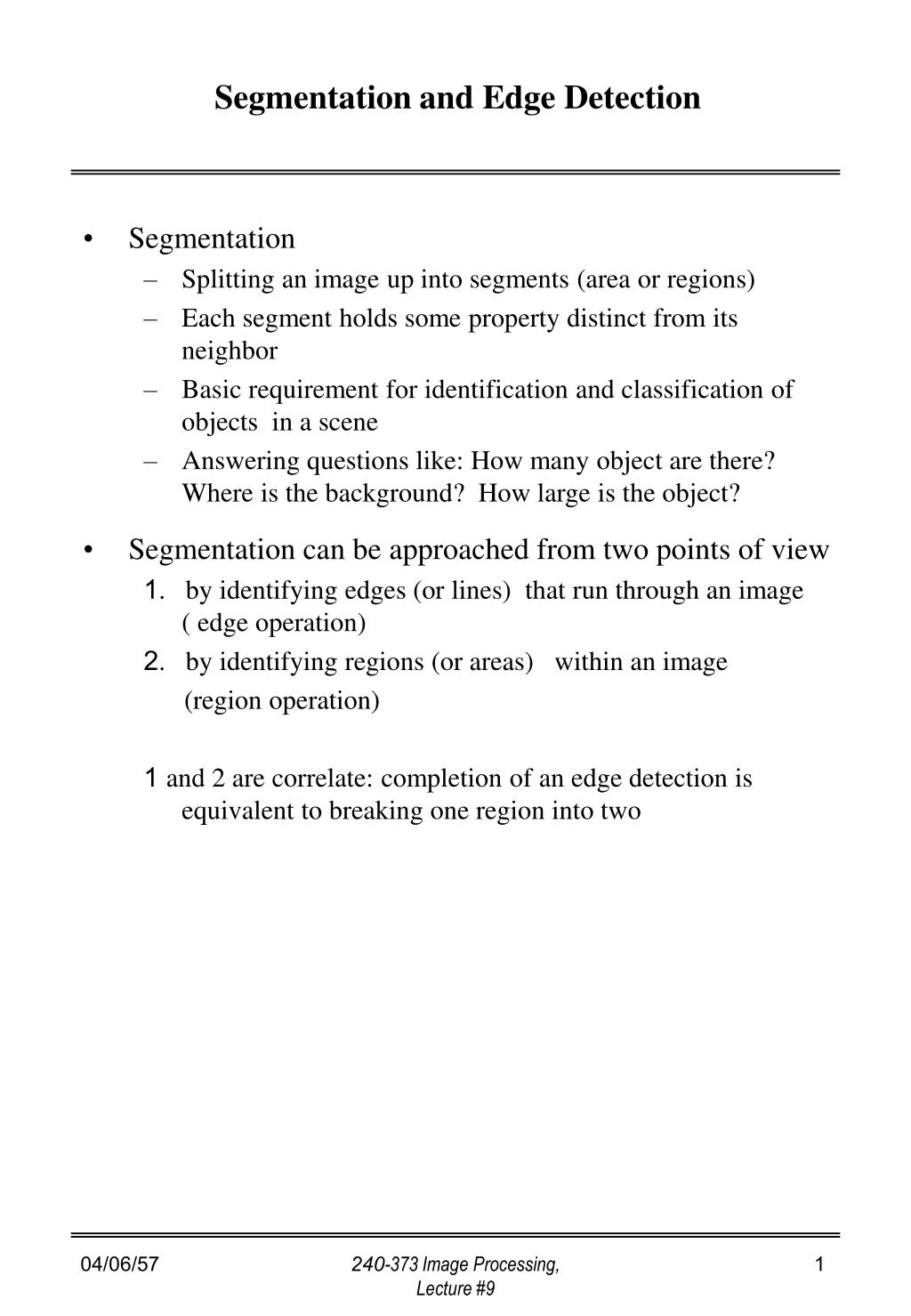 Ppt Segmentation And Edge Detection Powerpoint Presentation Free