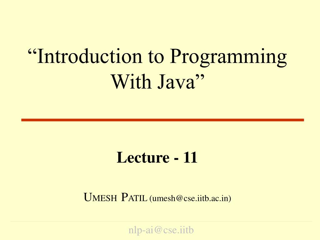 PPT - “Introduction to Programming With Java” PowerPoint Presentation ...