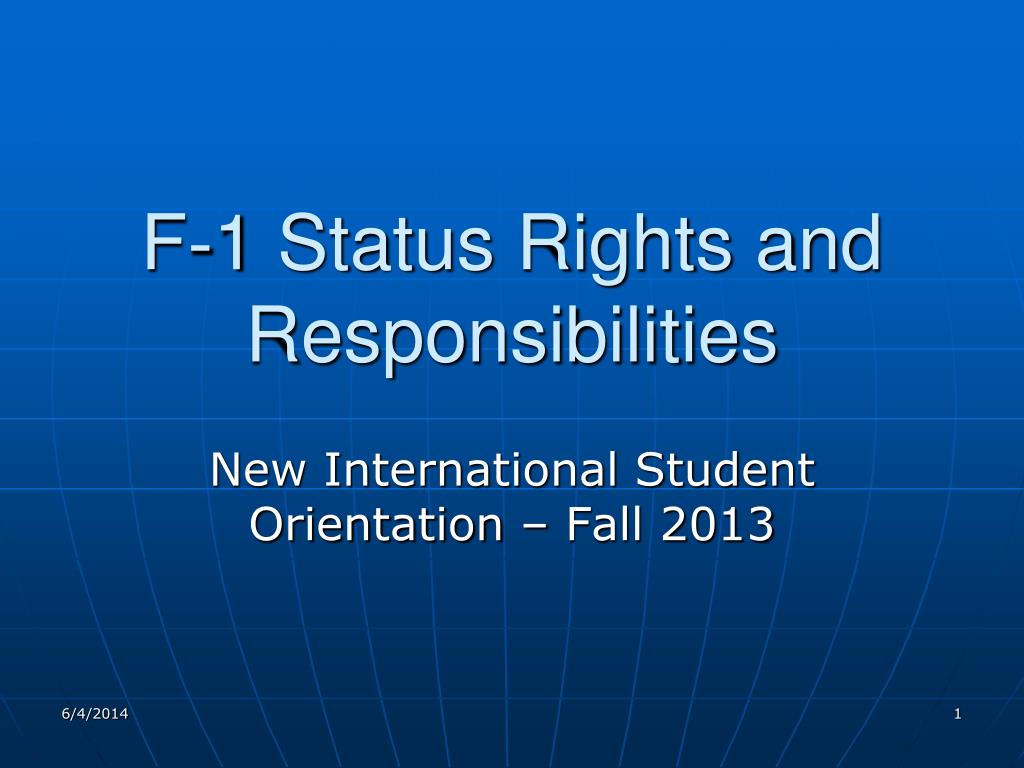 PPT - F-1 Status Rights and Responsibilities PowerPoint Presentation ...