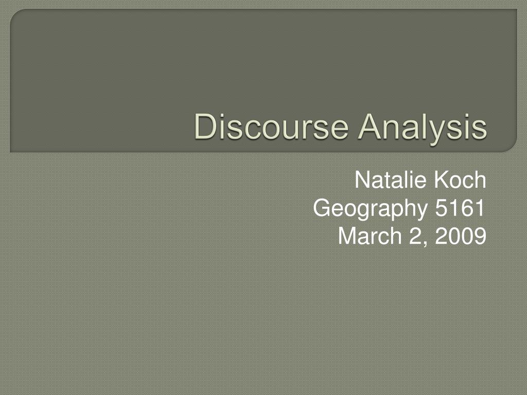 PPT - Discourse Analysis PowerPoint Presentation, free download - ID:999995
